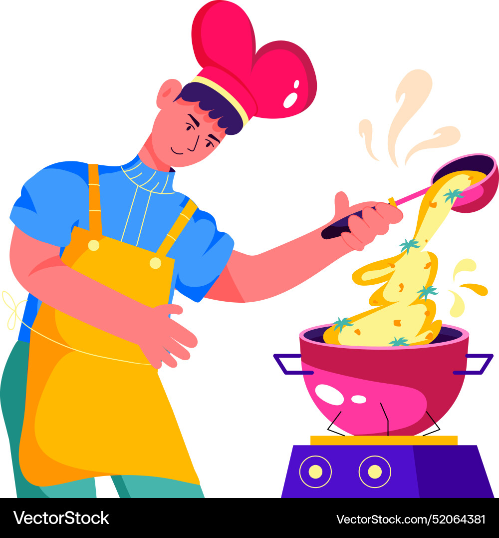 Chef cooking Royalty Free Vector Image - VectorStock