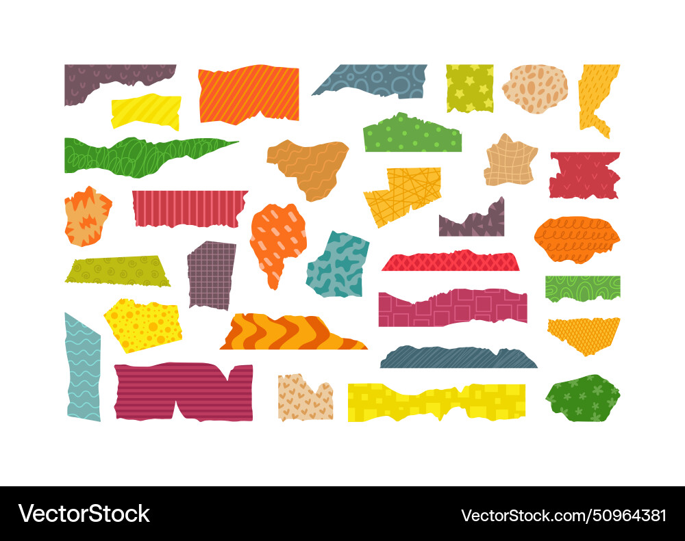 Collage papers sheets decorative paper Royalty Free Vector