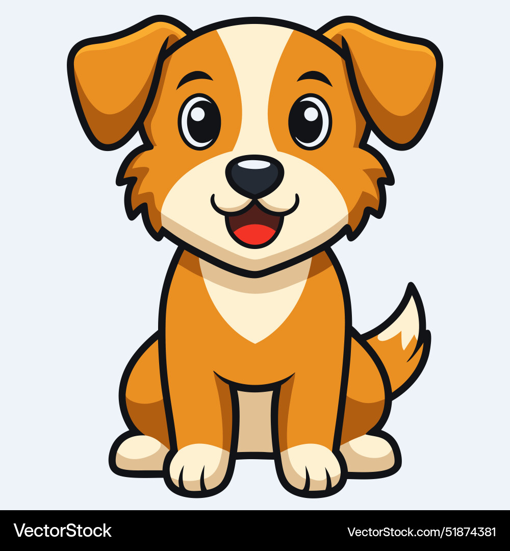 Cute dog cartoon icon Royalty Free Vector Image