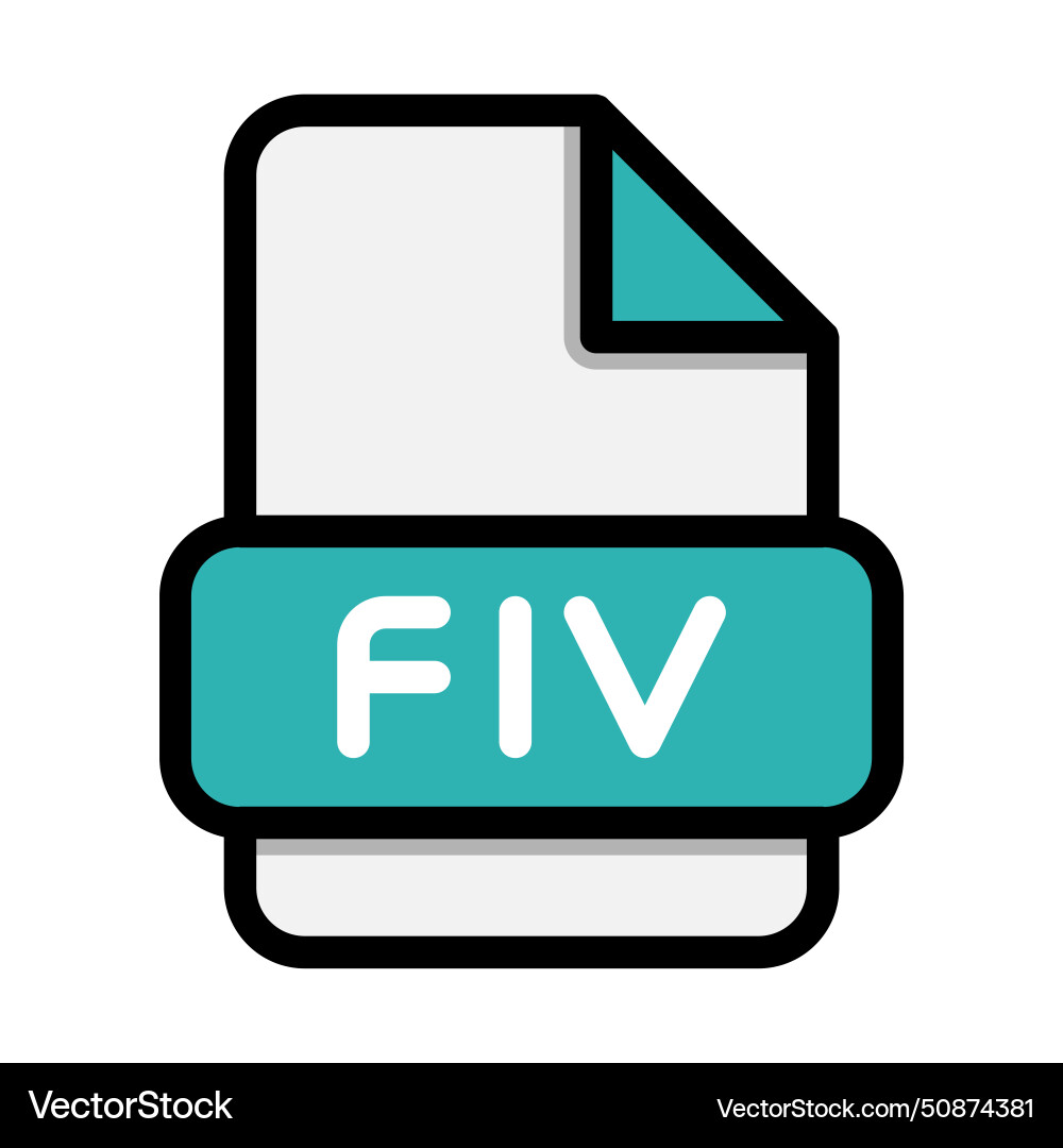 Flv file icons flat extension icon video Vector Image