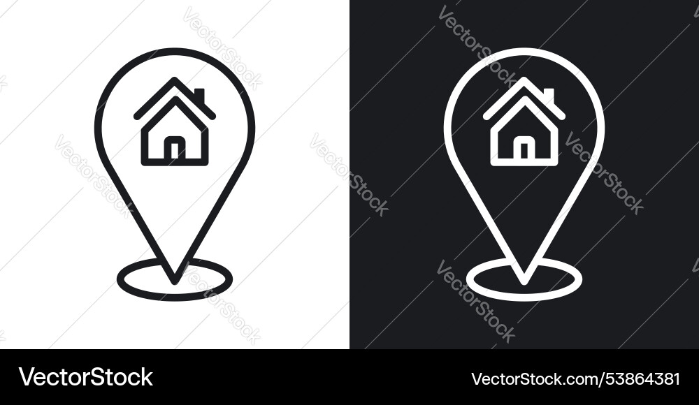 Home Standort Icon set Lizenzfreies Vektorbild