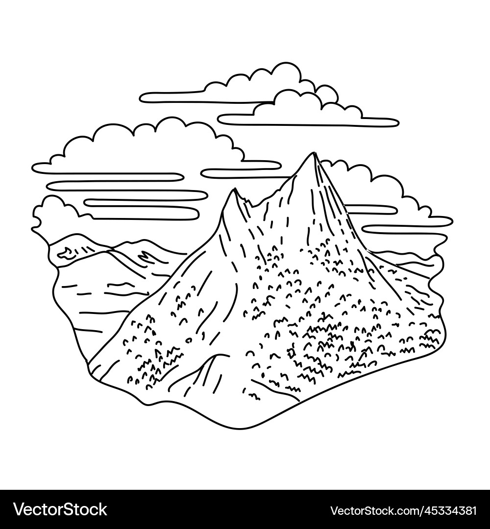 Mount conness in yosemite national park Royalty Free Vector