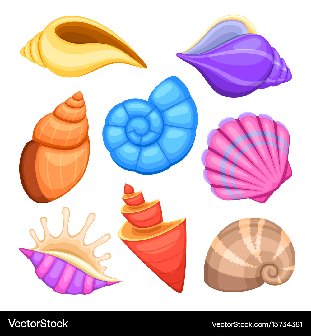 Seashell Cartoon Images Free Cartoon Seashell Clipart Template To Edit