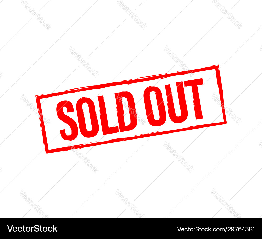 Sold out stamp on white background stock Vector Image