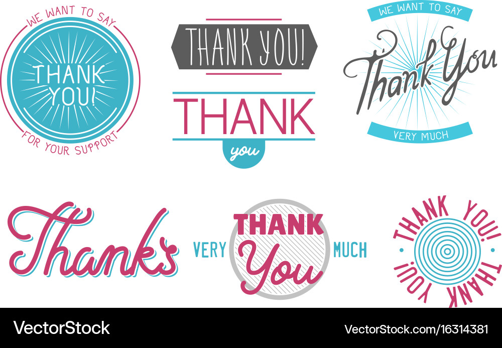 Thank you gratitude feeling emotions text Vector Image