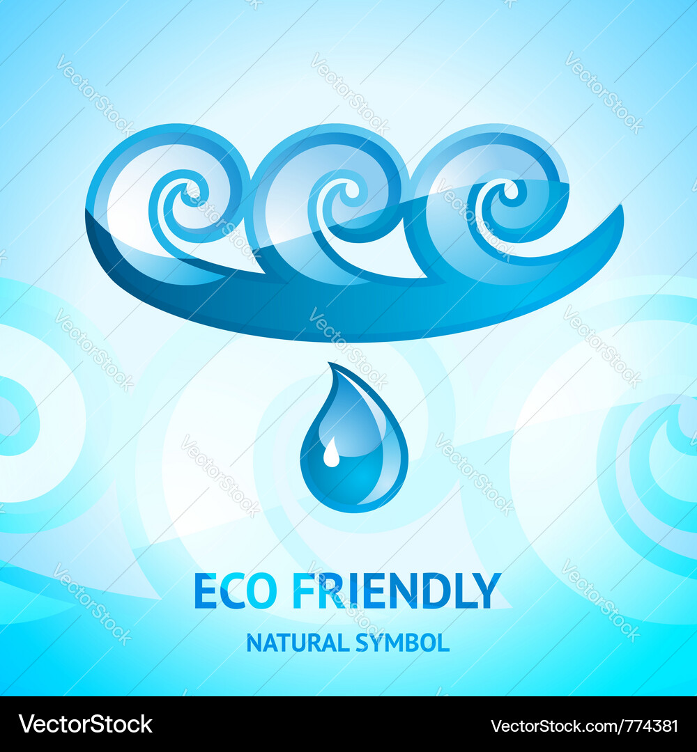 Water natural symbol Royalty Free Vector Image