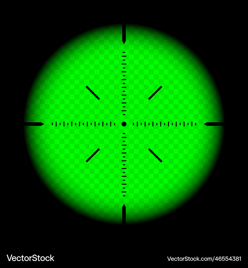 Weapon night sight sniper rifle optical scope Vector Image