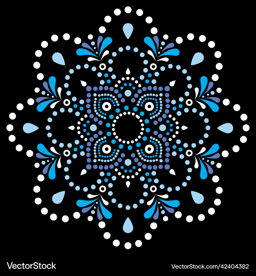 Australian folk art mandala design Royalty Free Vector Image