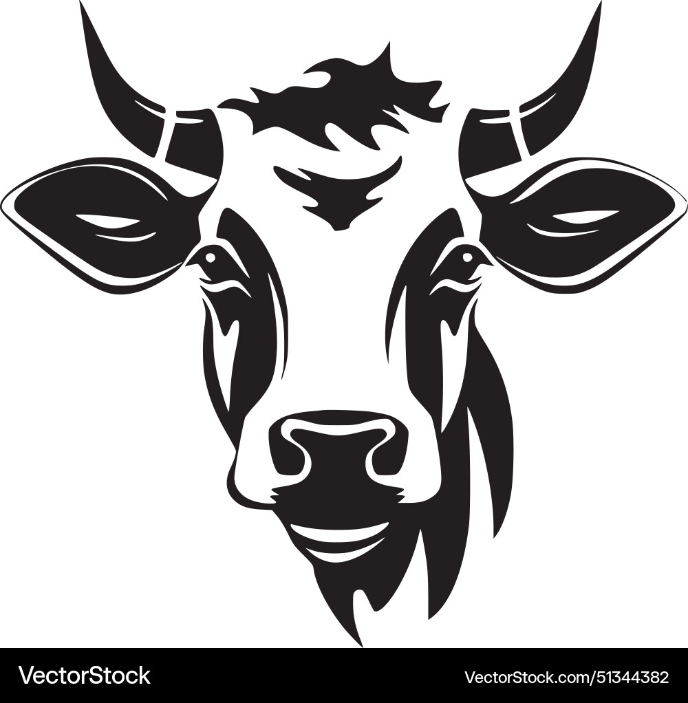 Cow - black and white Royalty Free Vector Image