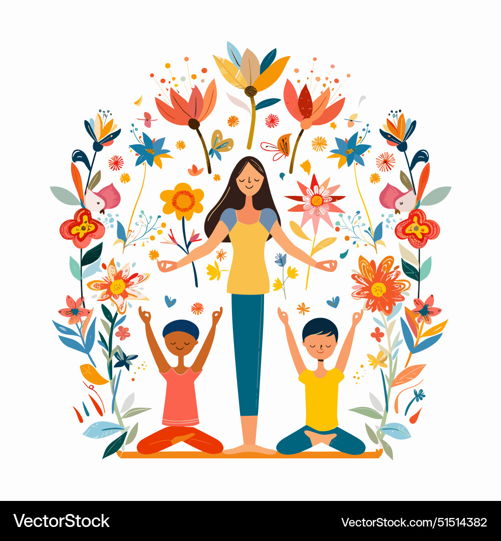 Diverse yoga class woman Royalty Free Vector Image