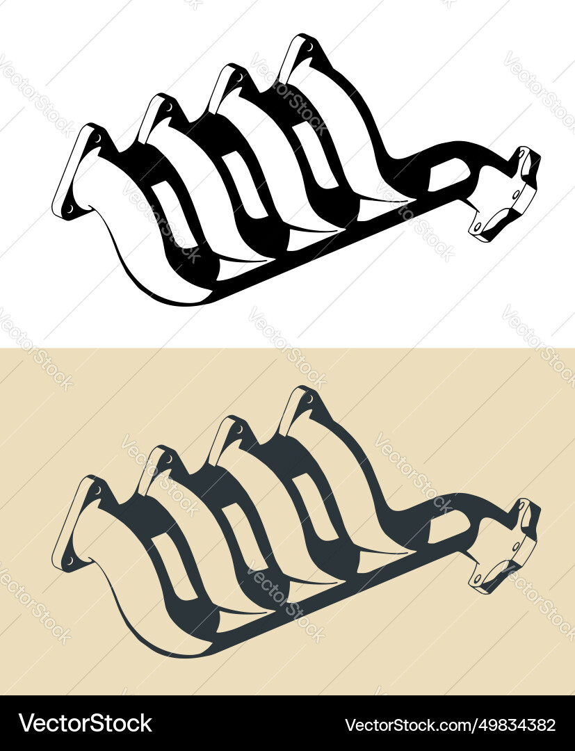 Exhaust manifold Royalty Free Vector Image - VectorStock