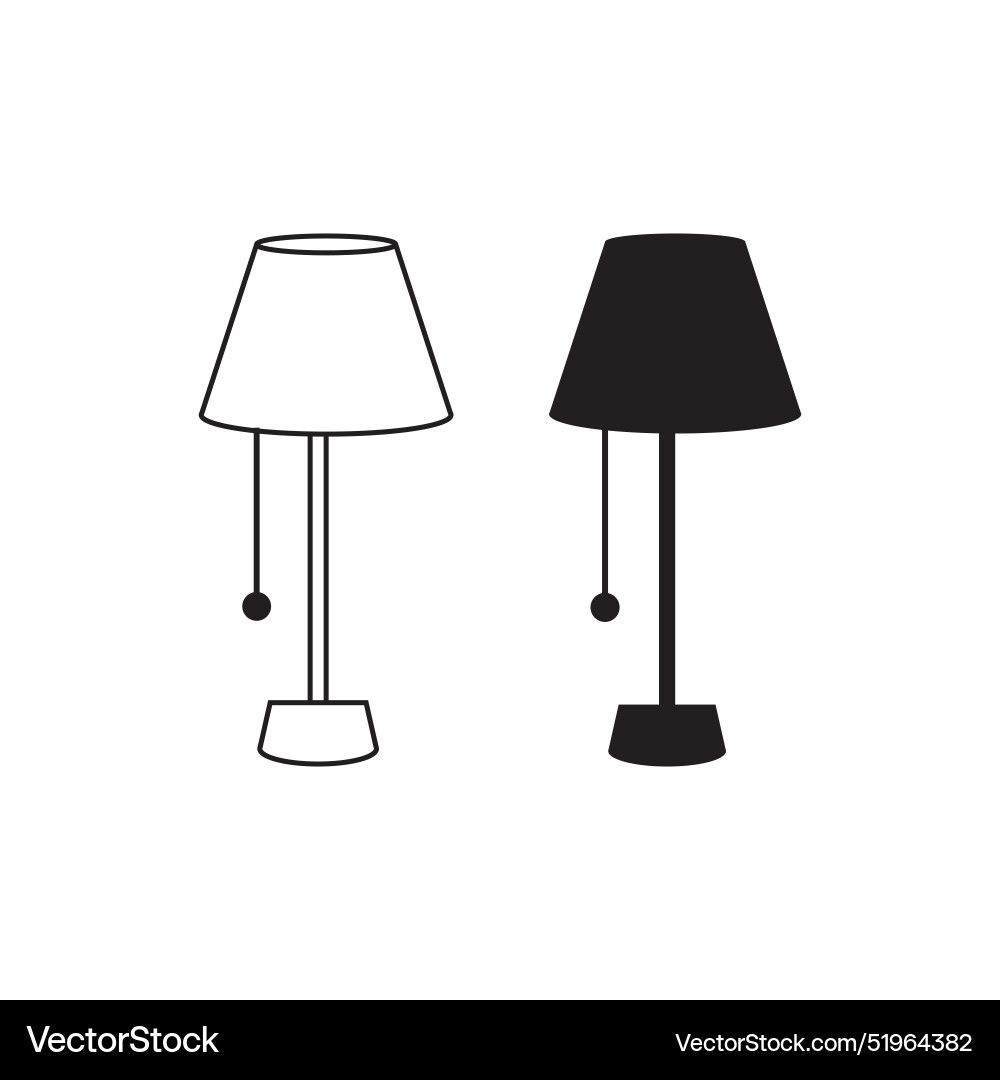 Floor lamp icon black isolated on white simple Vector Image