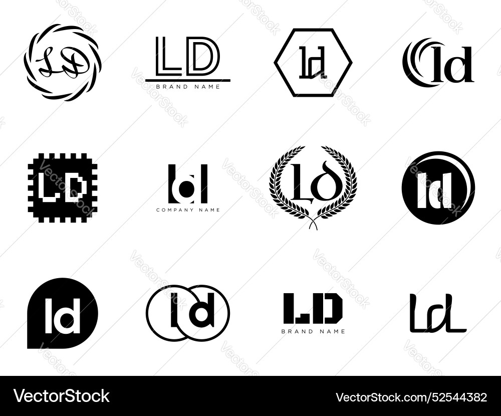 Ld logo company template letter l and d logotype Vector Image