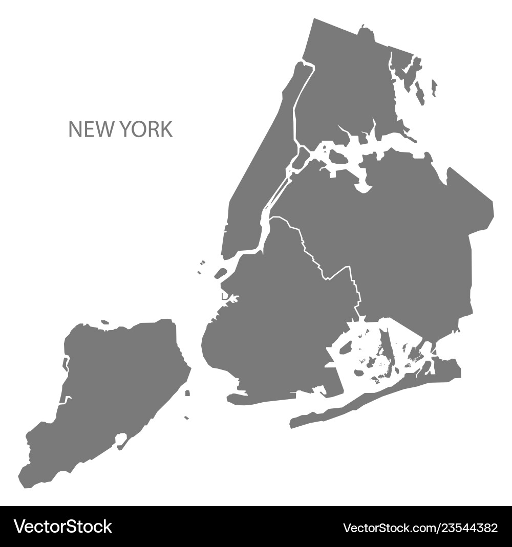 New York City Borough Map - Silhouette Royalty Free Vector