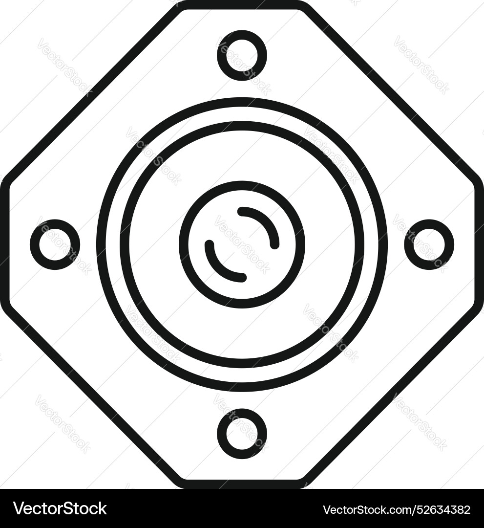 Octagonal subwoofer speaker icon showing sound Vector Image