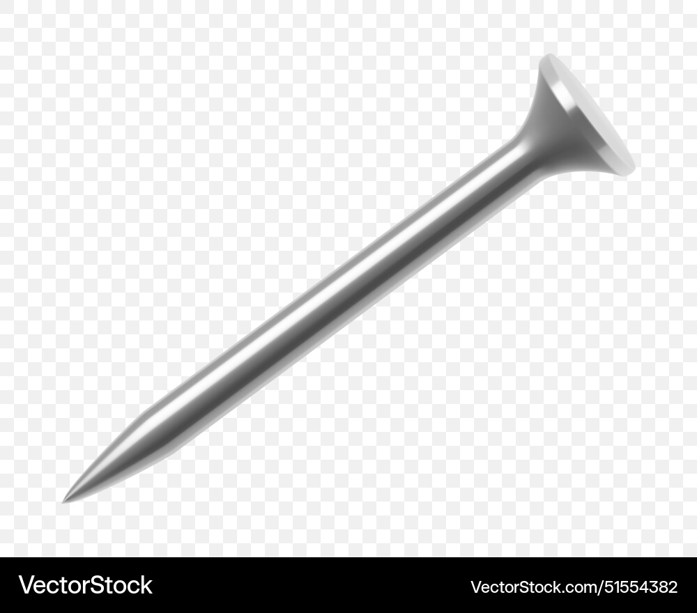 Realistic metallic nail isolated on white Vector Image