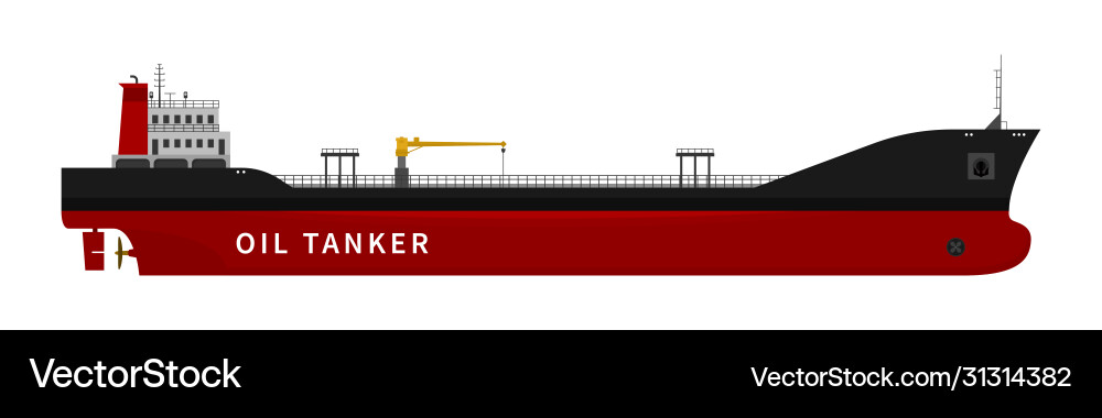 Red Oil Tanker Ship on White Royalty Free Vector Image