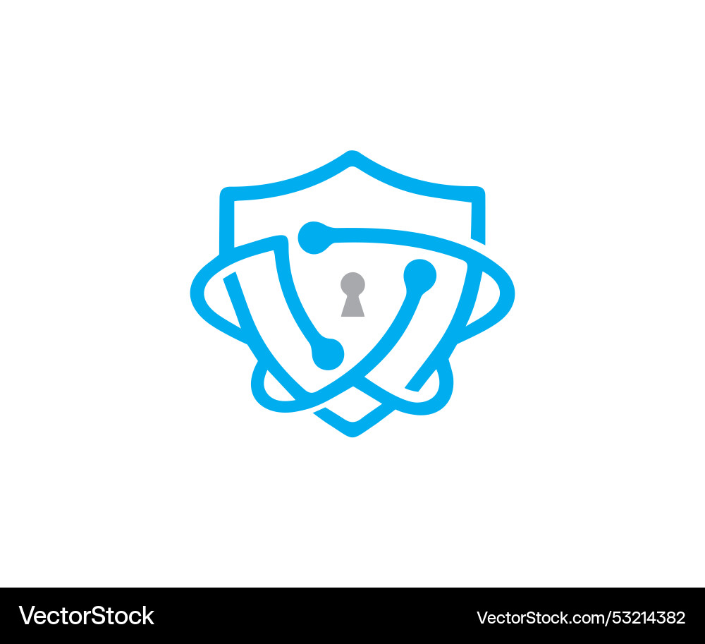Security logo design with shield and lock key Vector Image