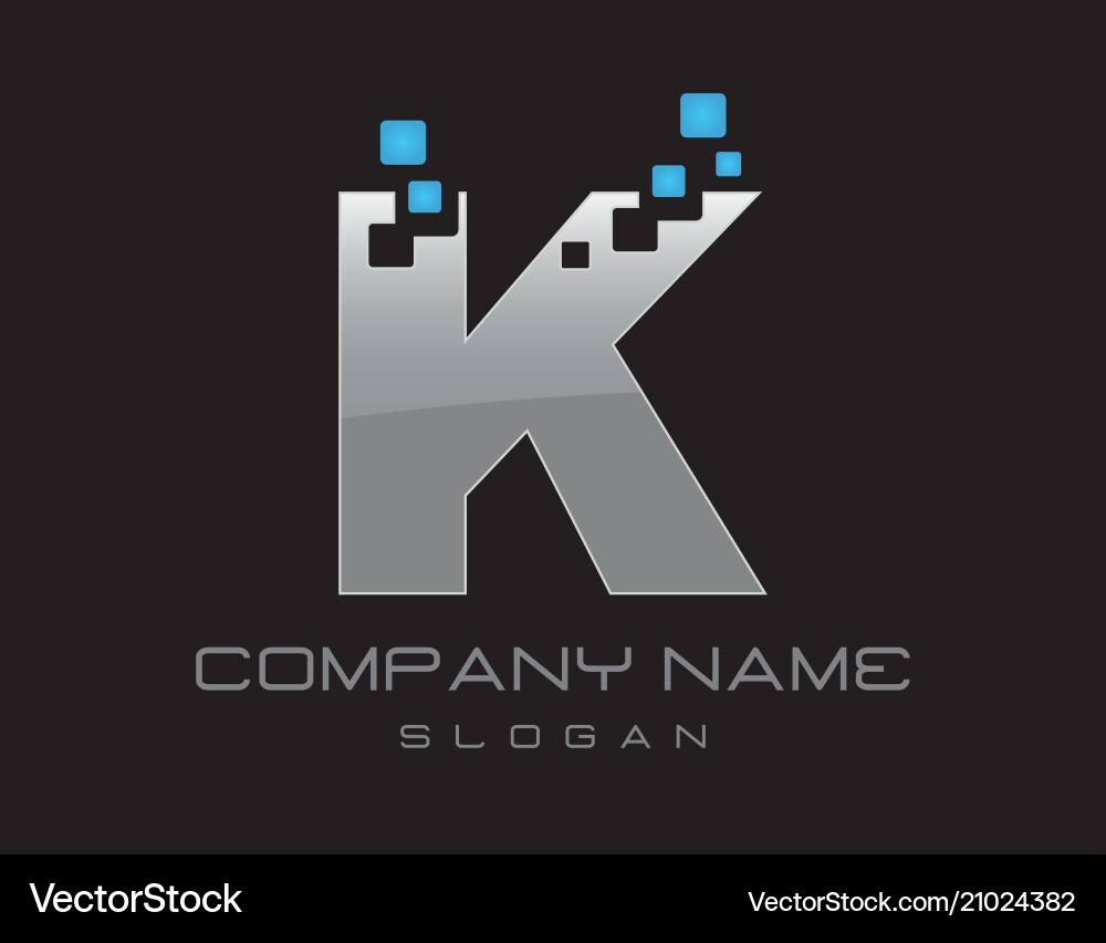 Techno letter k Royalty Free Vector Image - VectorStock