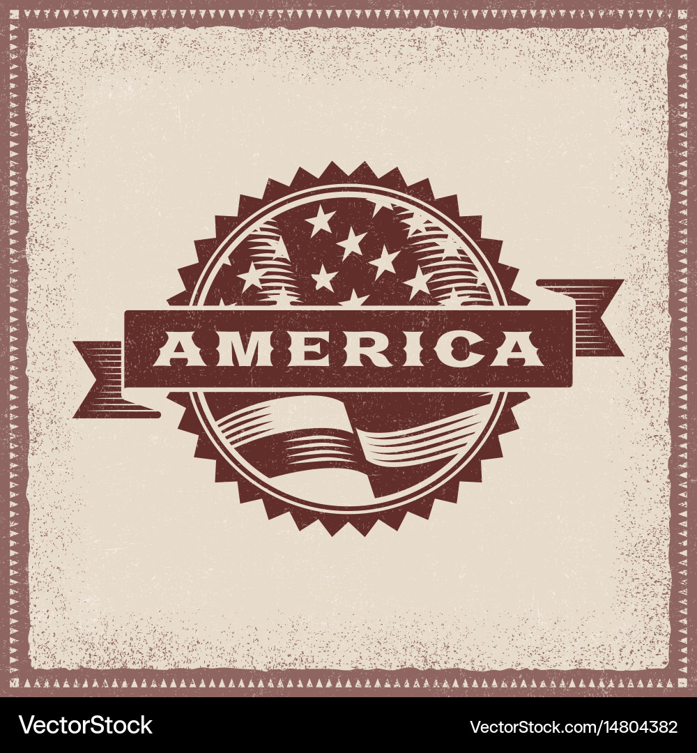 Vintage america label Royalty Free Vector Image