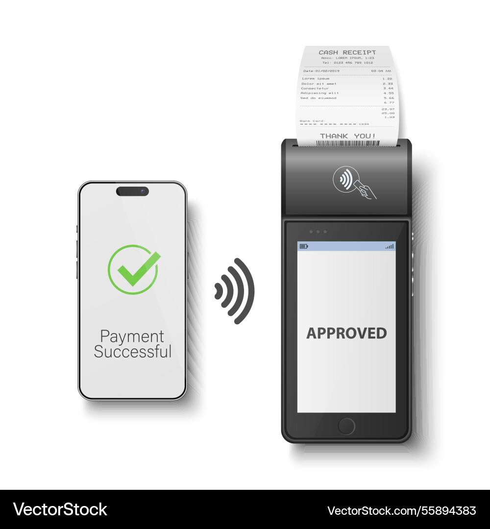 3d realistic nfc payment terminal Royalty Free Vector Image