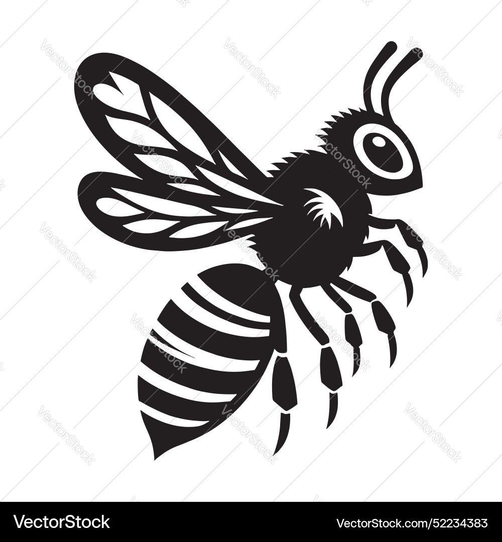 Bee silhouette Royalty Free Vector Image - VectorStock