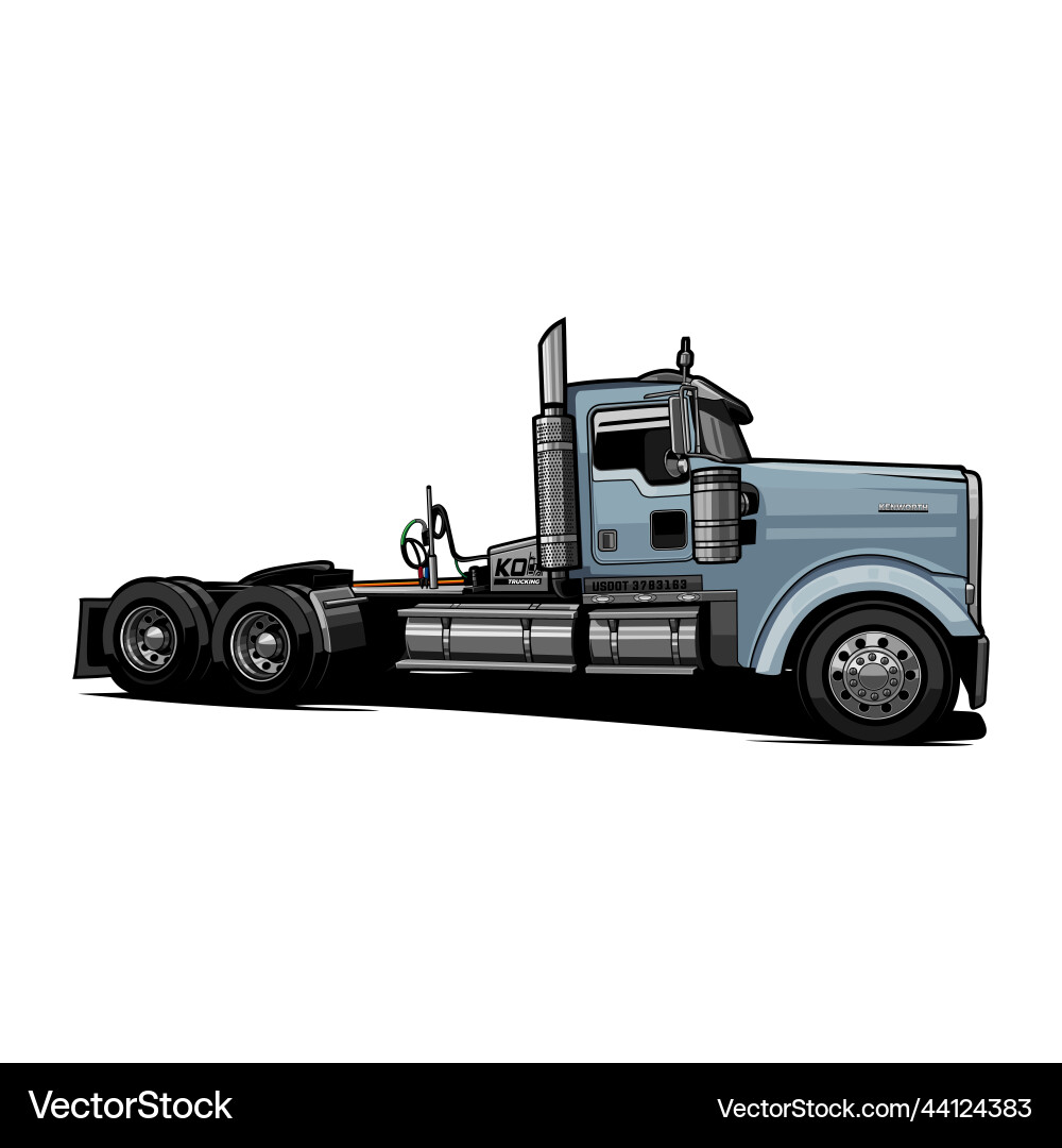 Big truck with trailer template Royalty Free Vector Image