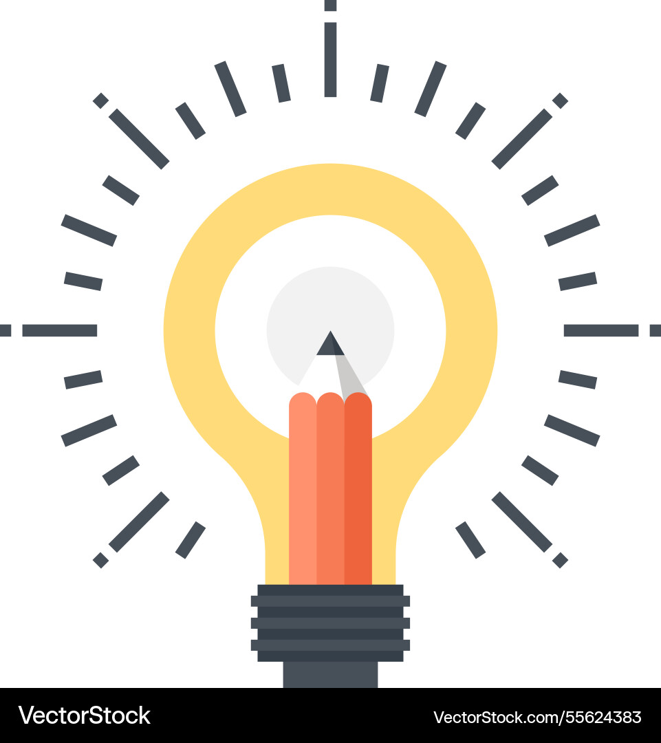 Creative Process Icon - Idea Bulb Royalty Free Vector Image