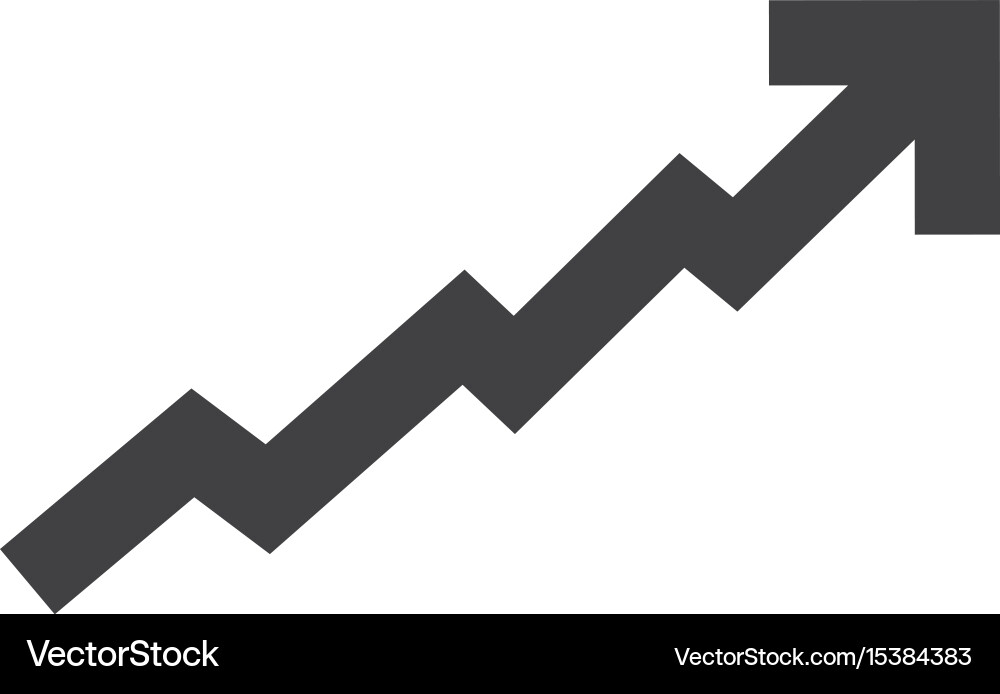 Increasing stats symbol Royalty Free Vector Image