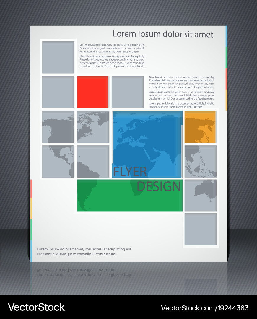 Layout business flyer with map magazine cover Vector Image