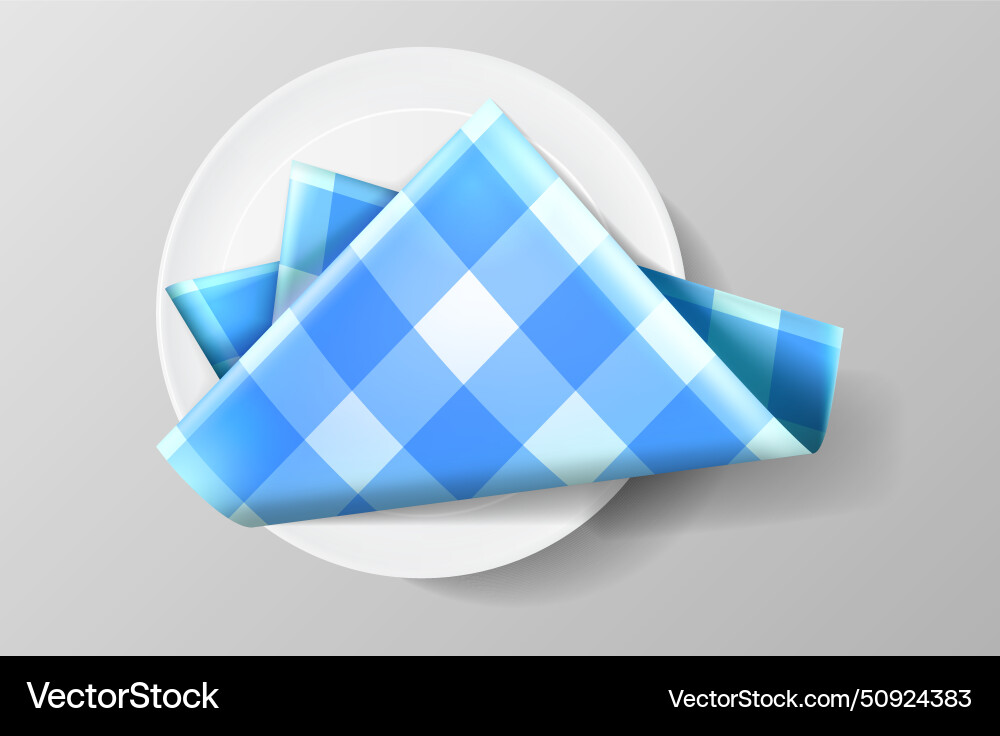 Napkin on a plate Royalty Free Vector Image - VectorStock