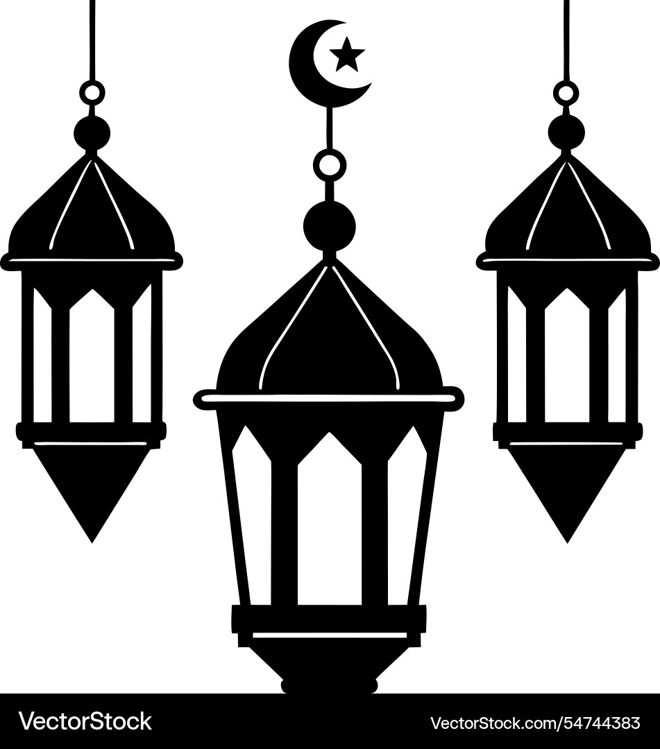 Ramadan-lanterns-icon-silhouette Royalty Free Vector Image