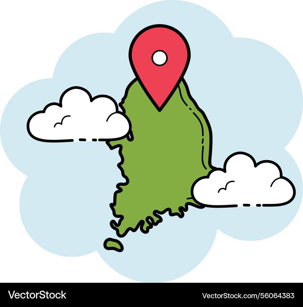 South korean map cartoon Royalty Free Vector Image