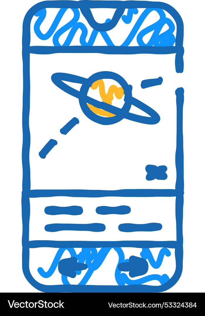 Application space exploration icon doodle Vector Image