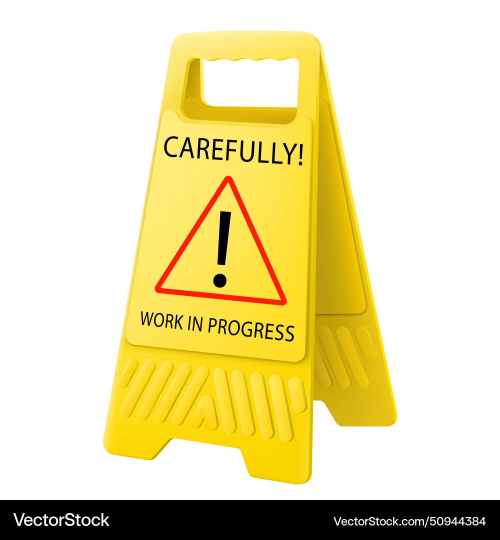 Carefully work in progress exclamation mark icon Vector Image