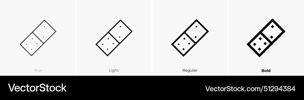 Dominoes icon thin light regular and bold style Vector Image
