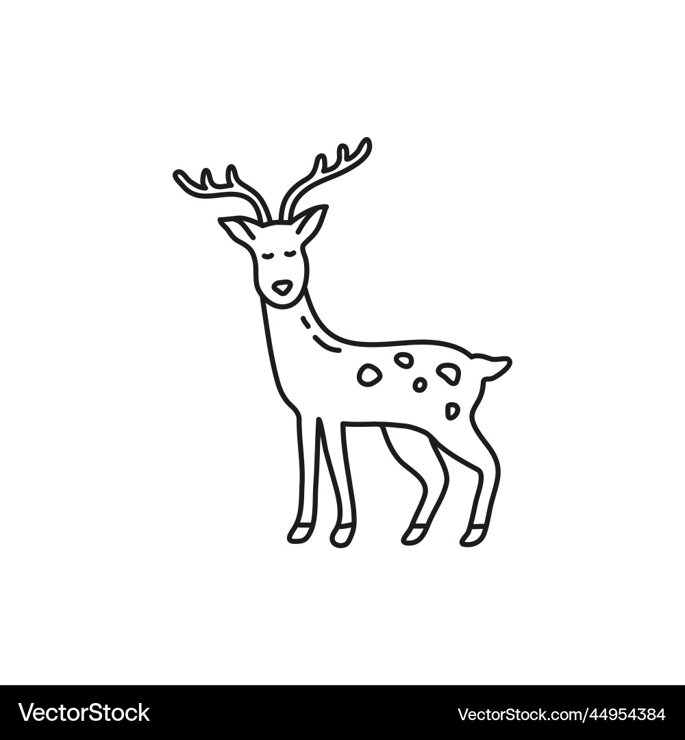 Doodle outline deer Royalty Free Vector Image - VectorStock