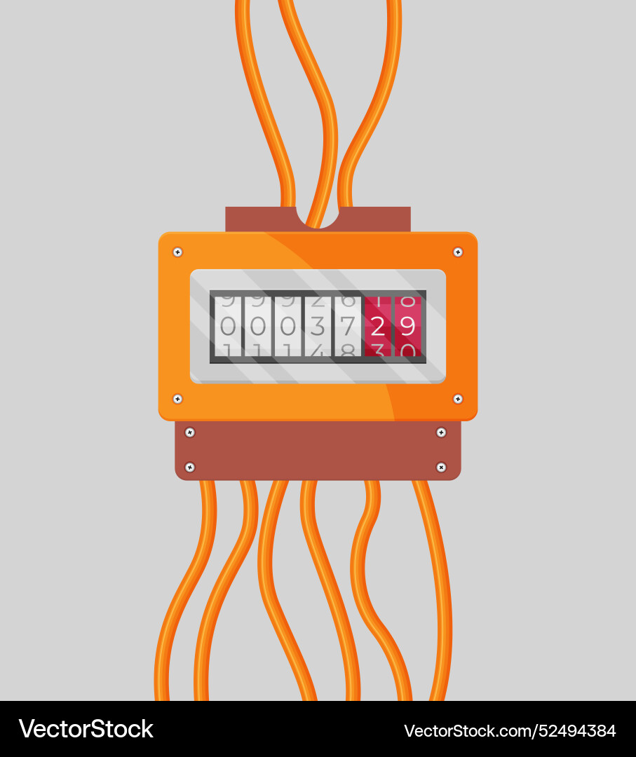 Electric meter flat isolated on color background Vector Image