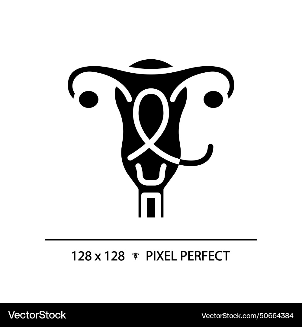 Gynecologic cancer black glyph icon Royalty Free Vector