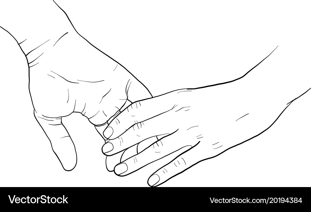 Hand holding together Royalty Free Vector Image