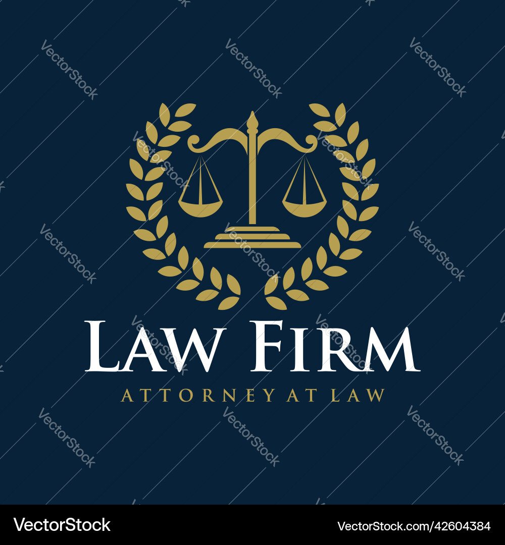 Law firm logo design template Royalty Free Vector Image