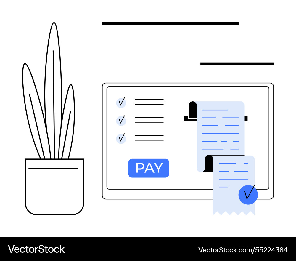Online payment confirmation for invoice Royalty Free Vector