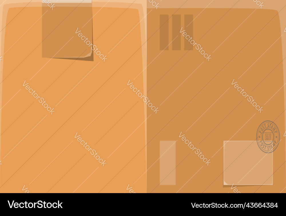 Parcel side view isolated Royalty Free Vector Image