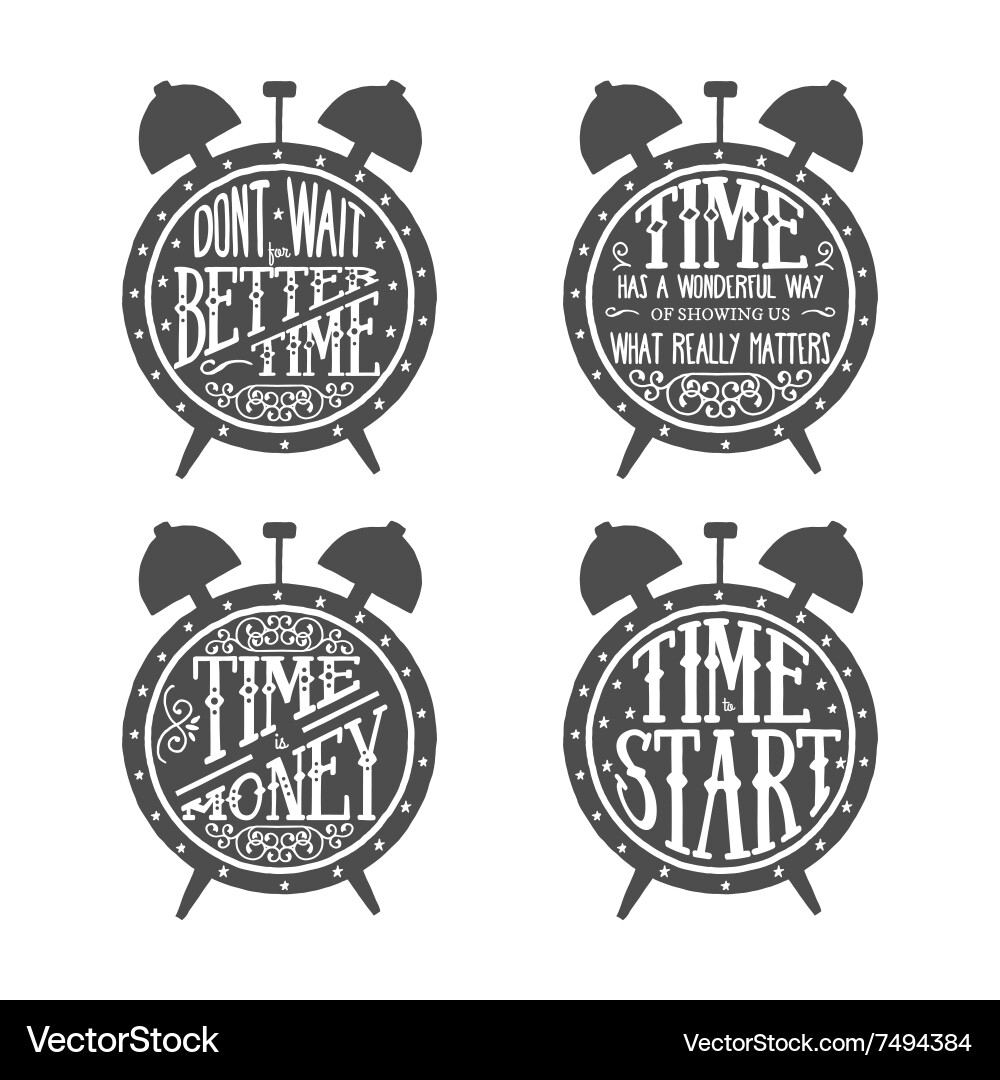 Time quotes lettering Royalty Free Vector Image