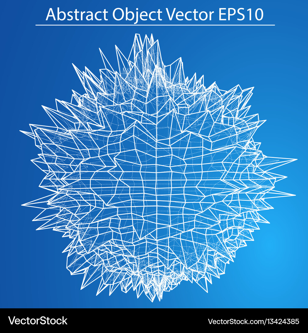 Abstract distorted sphere wireframe style Vector Image