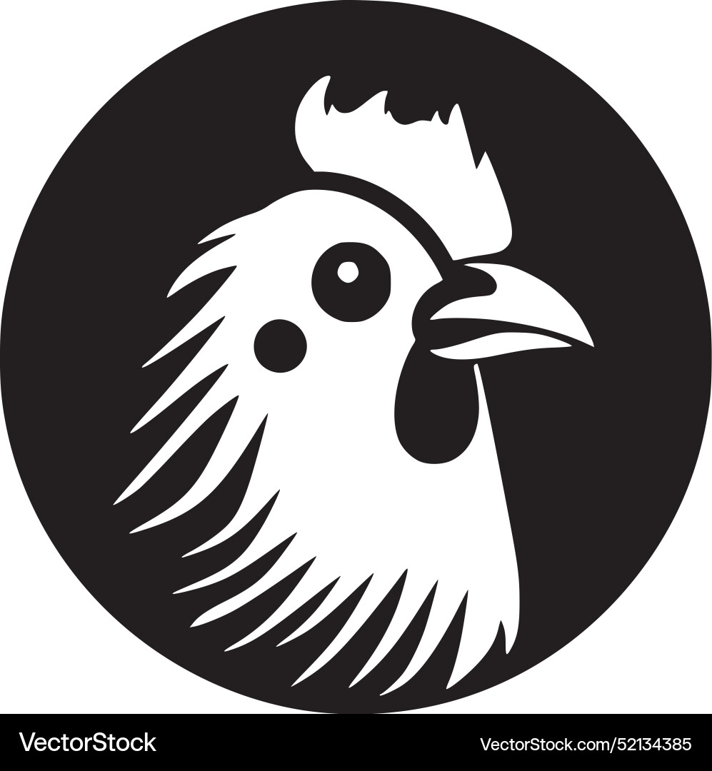 Chicken - black and white isolated icon Royalty Free Vector