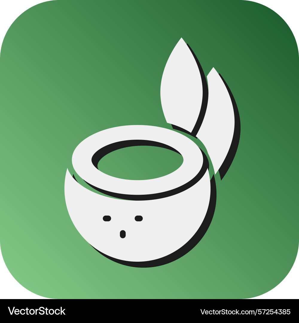 Coconut glyph gradient background icon – Royalty-Free Vector | VectorStock