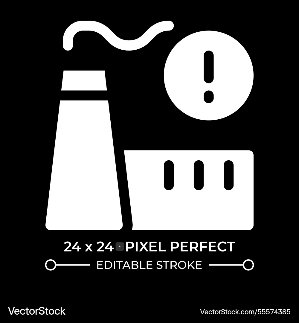 Factory danger warning glyph ui icon isolated Vector Image