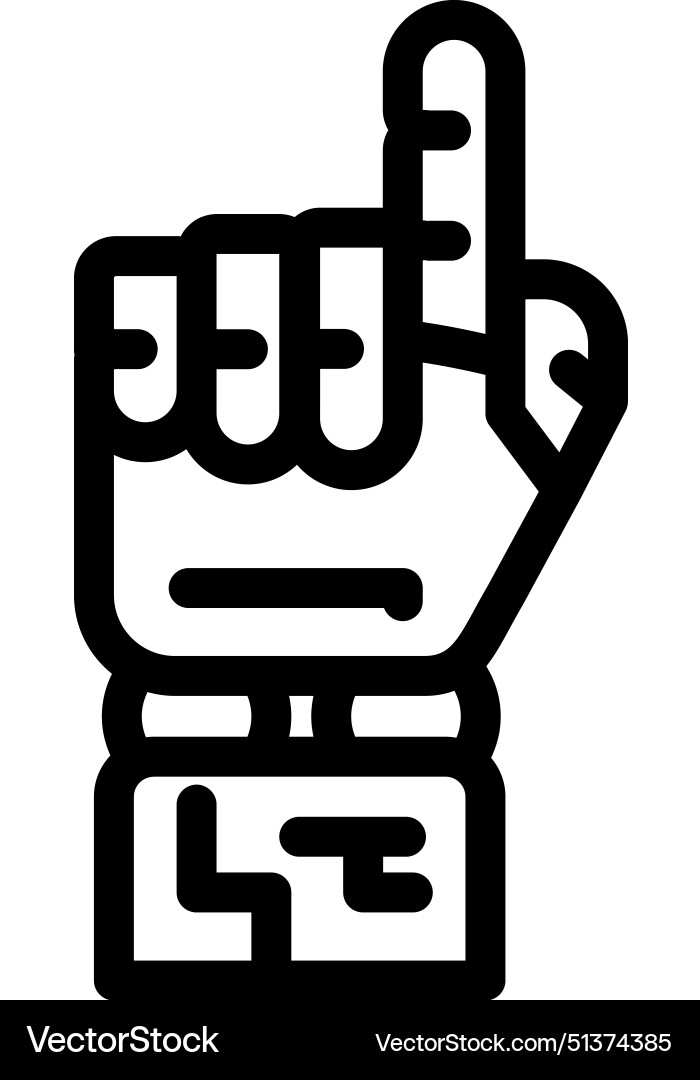 Finger robot hand gesture line icon Royalty Free Vector
