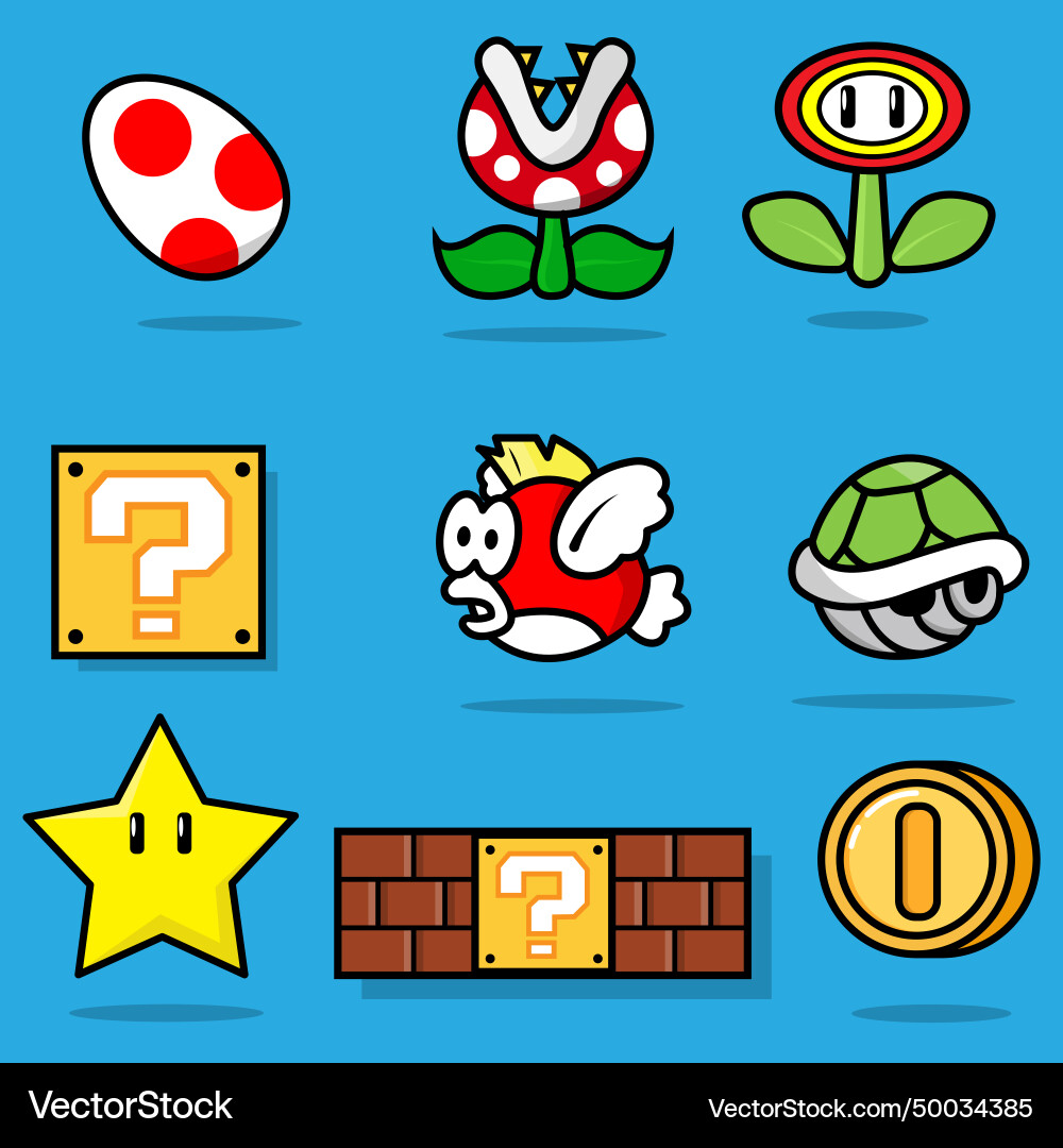 Game Item Icons Collection Royalty Free Vector Image